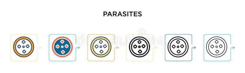 Parasites Vector Icon in 6 Different Modern Styles. Black, Two Colored ...