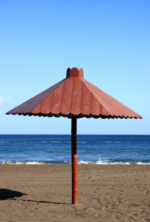 Parasols on Beach stock image. Image of sunbathing, season - 10075937
