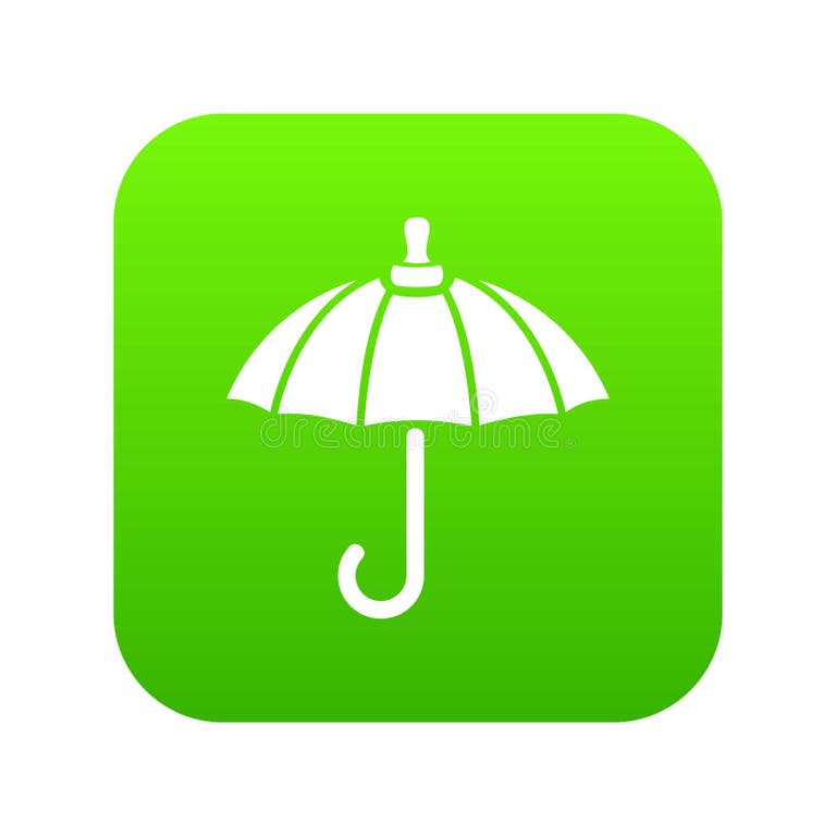Parasol icon green vector stock vector. Illustration of fall - 127039533