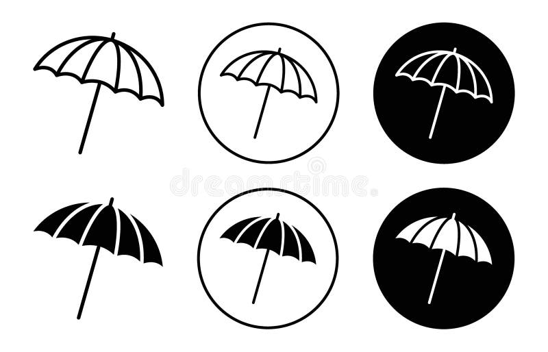 Parasol Icon Outline Flat Icon Stock Vector - Illustration of season ...