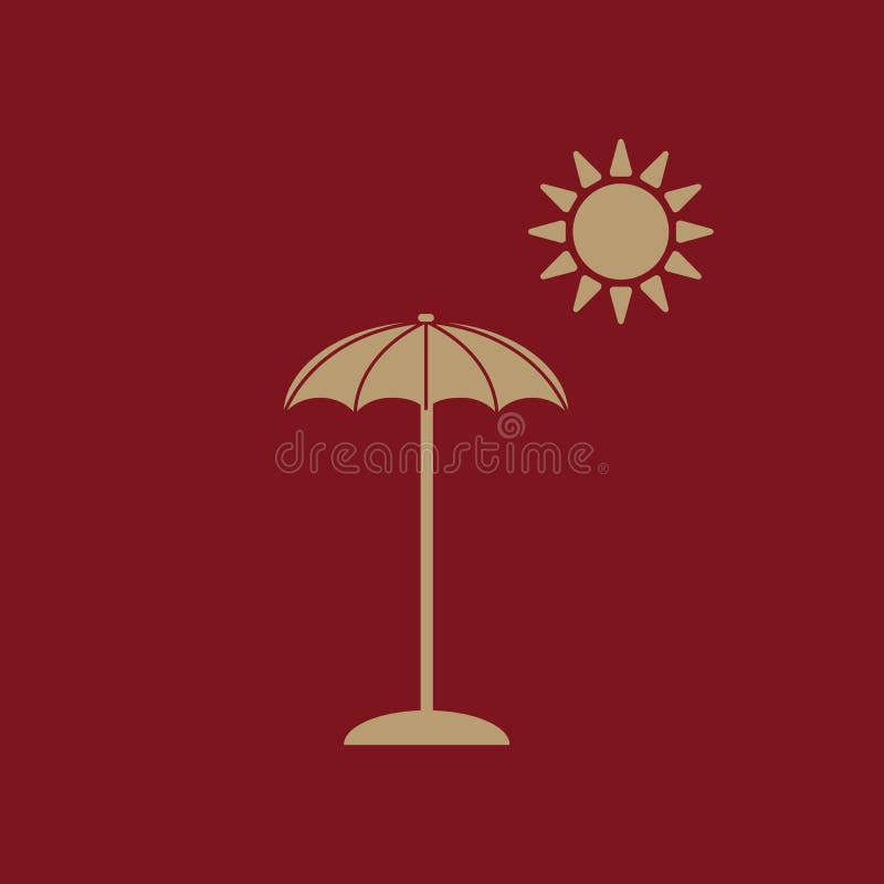 The Parasol Icon. Vacation Symbol Stock Vector - Illustration of ...