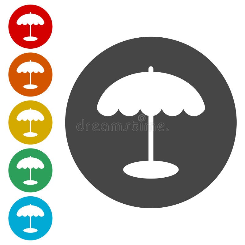 Parasol icons set stock vector. Illustration of clothes - 134040189