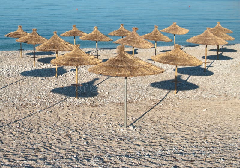 Parasols on Beach stock photo. Image of sand, outdoors - 22575940