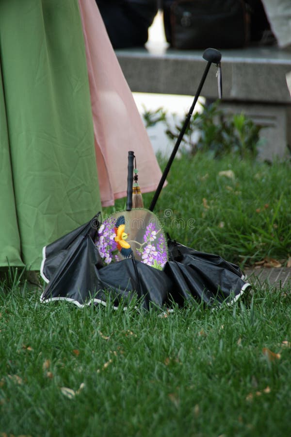 Parasols and fan, stock image. Image of parasols, warm - 96153847