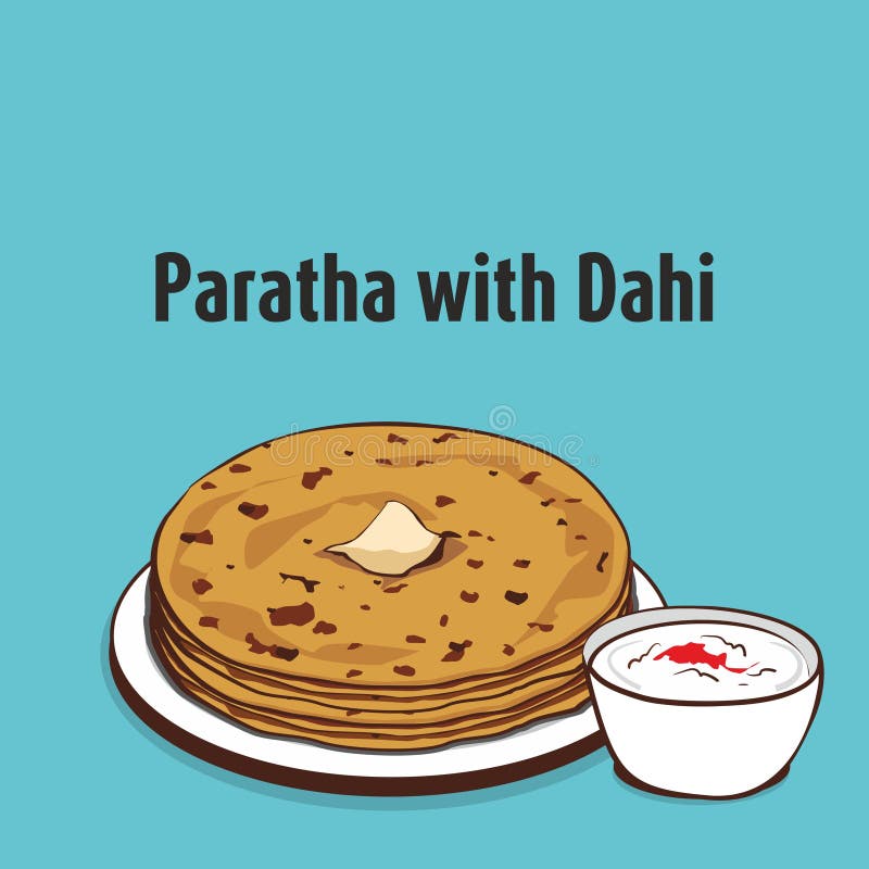 Paratha Avec L'illustration De Dahi Illustration de Vecteur ...
