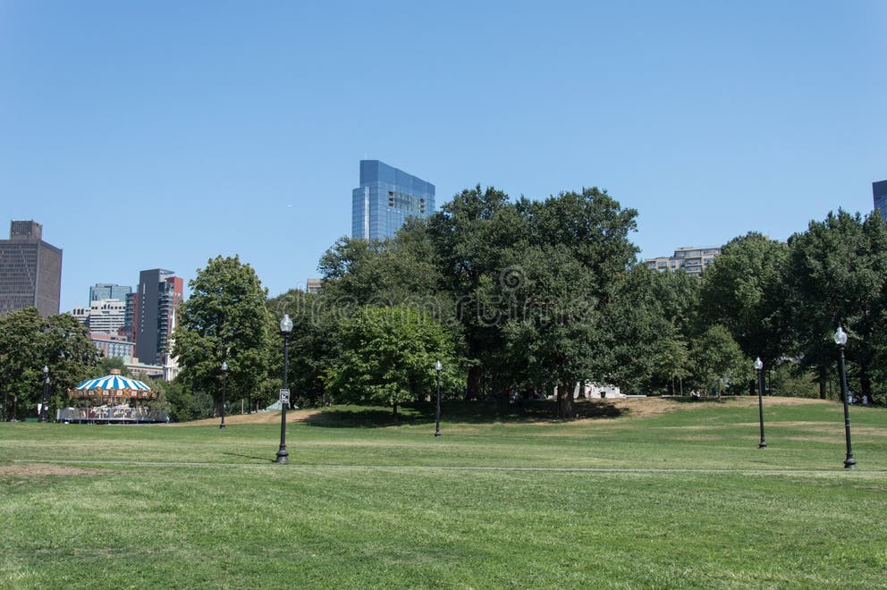 Parc De Terrain Communal De Boston Image stock - Image du stationnement ...