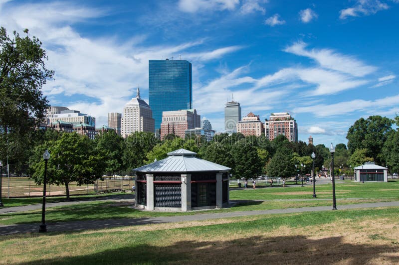 Jardins Communs De Parc De Boston Avec L'horizon De Boston Image stock ...