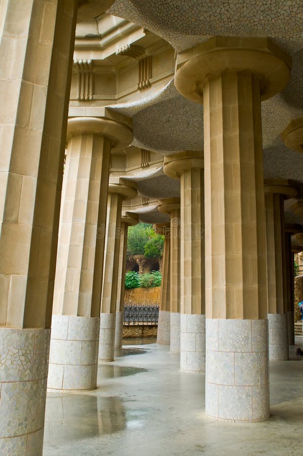 Parc Guell columns stock photo. Image of guell, scenics - 7225012