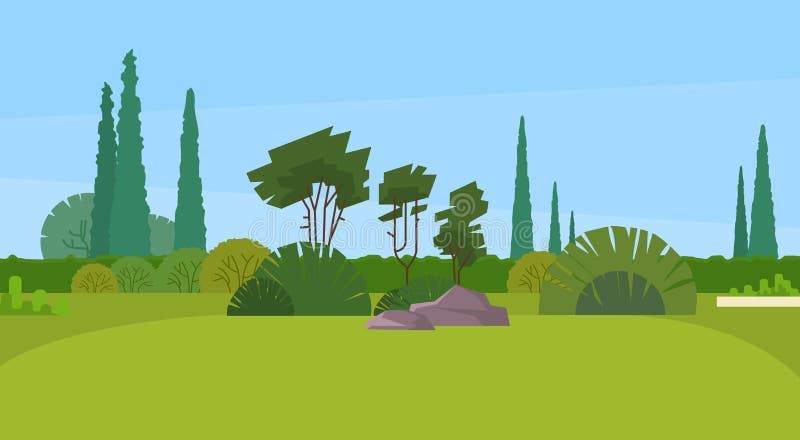 Parc Vert Forest Outdoor Nature Landscape Illustration de Vecteur ...