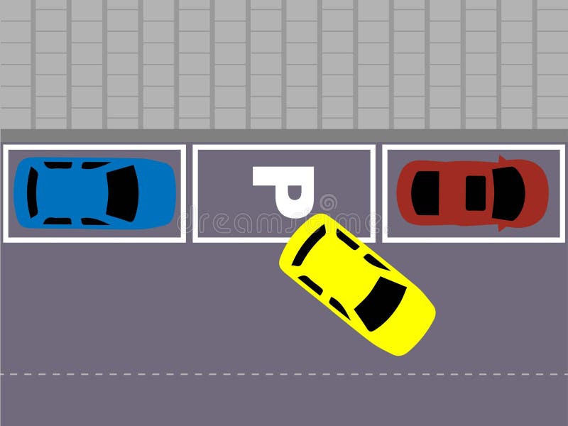 Parallel Parking Example with a Yellow Car Stock Vector - Illustration ...