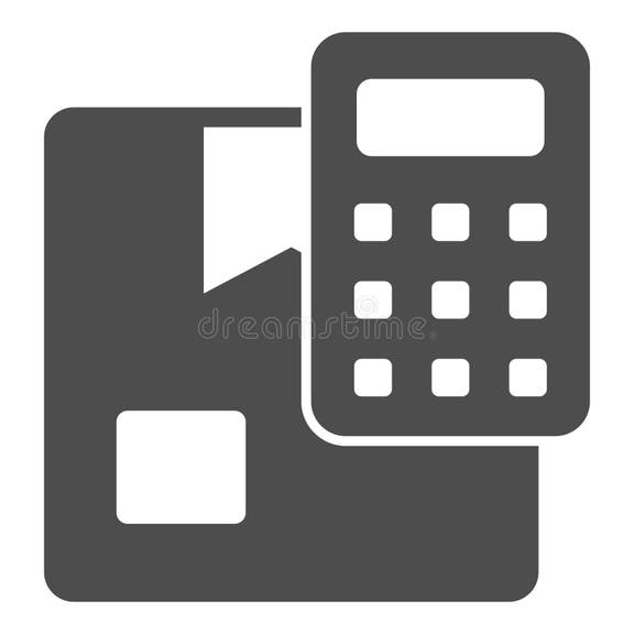 Parcel Box with Calculator Solid Icon, Delivery Service Concept. Vector Graphics Stock Vector ...