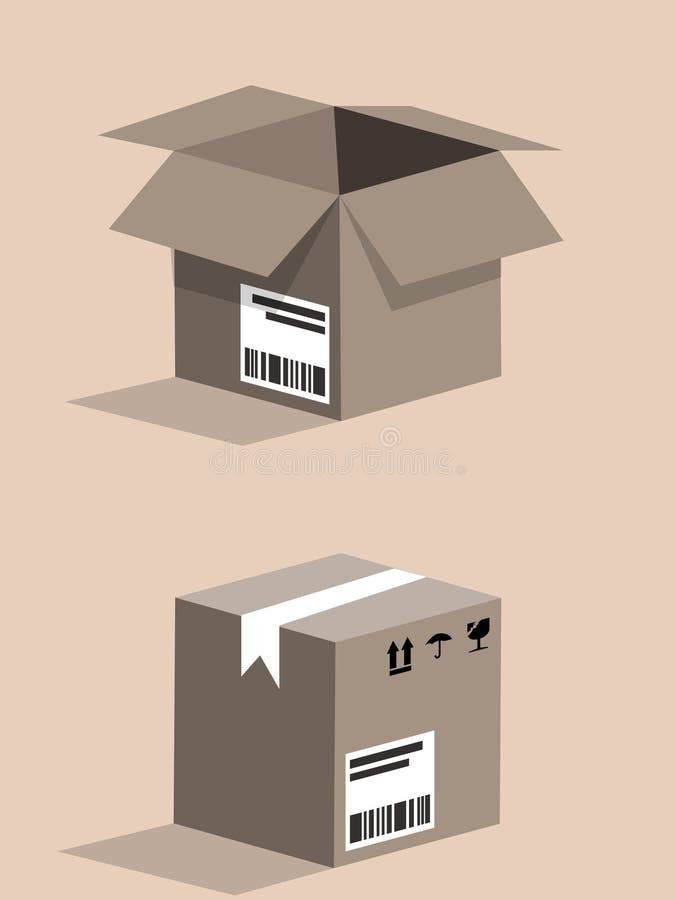 Parcel Box Illustration Vector Stock Vector - Illustration of label ...