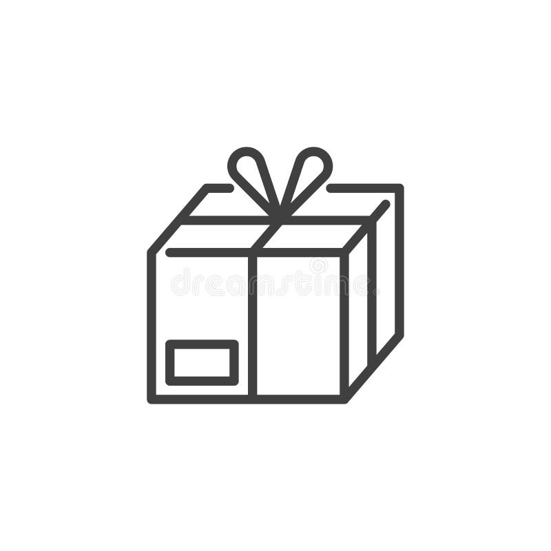 Parcel box line icon stock illustration. Illustration of vector - 237424481