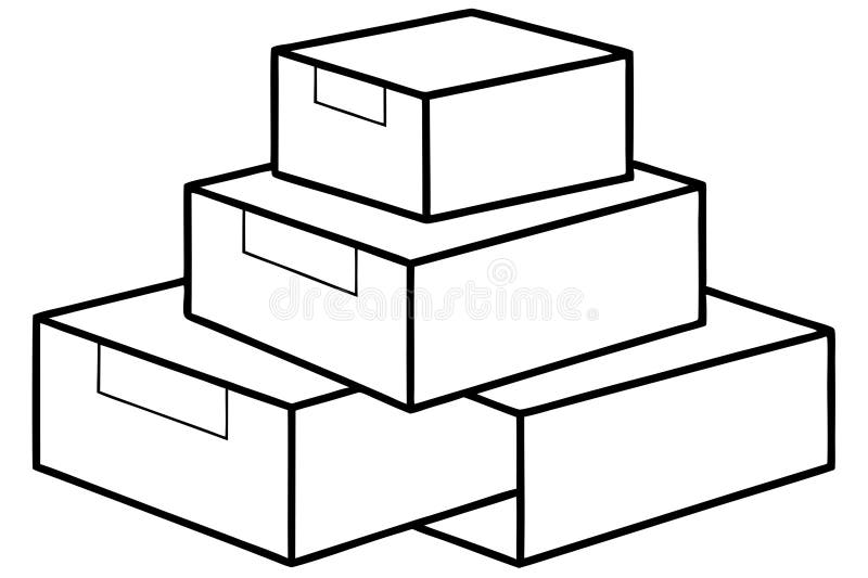 Stack of Cardboard Boxes Icon Stock Illustration - Illustration of ...
