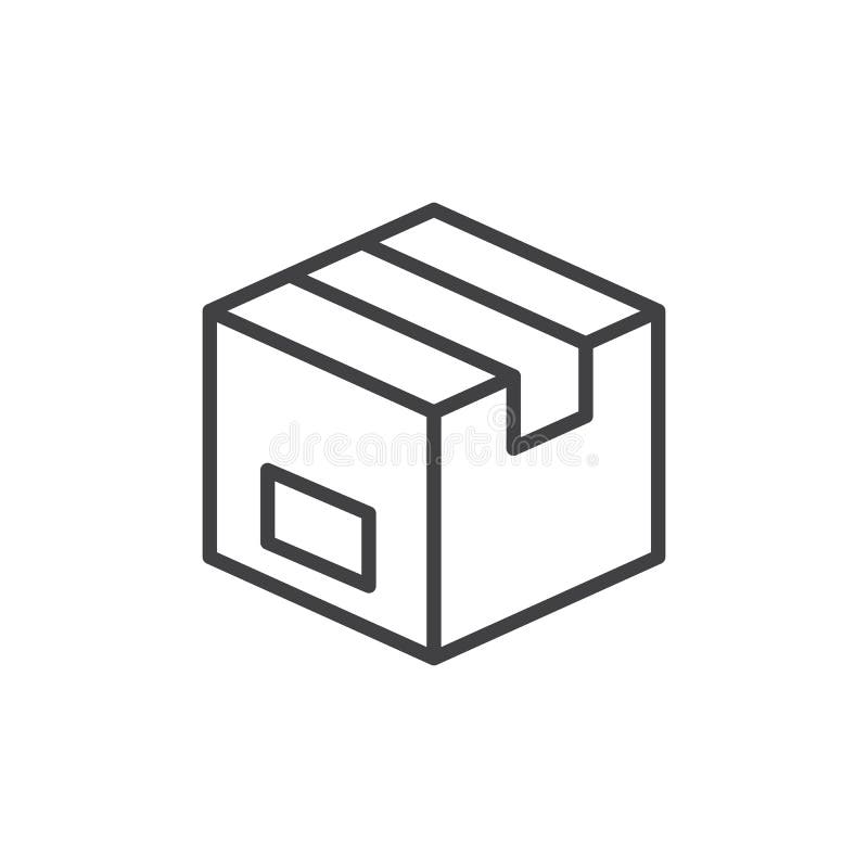 Parcel Box Line Icon, Outline Vector Sign, Linear Style Pictogram ... Parcel Box Line Icon, Outline Vector Sign, Linear Style Pictogram ...
