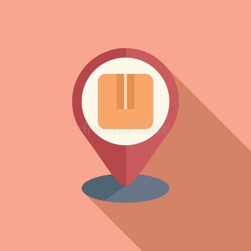 Parcel Box Location Icon Flat Vector. Courier Ship Stock Illustration ...