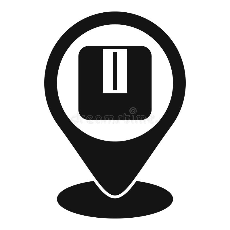 Parcel Box Location Icon Simple Vector. Courier Ship Stock Illustration ...