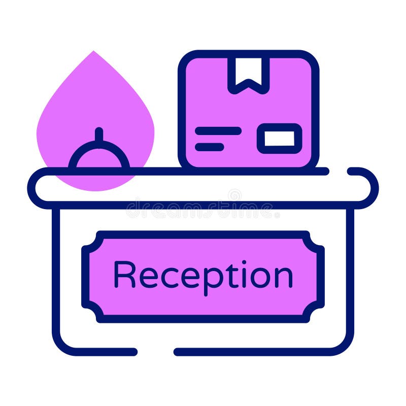 Parcel Box on a Reception Desk, Delivery Service Vector Stock Vector ...