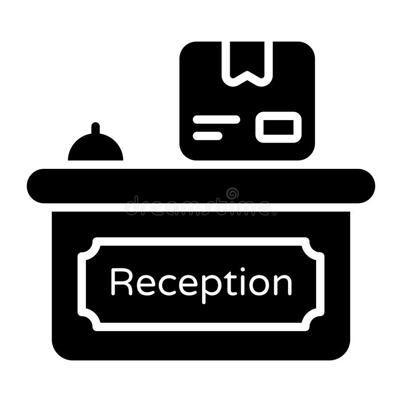 Parcel Box on a Reception Desk, Delivery Service Vector Stock Vector ...