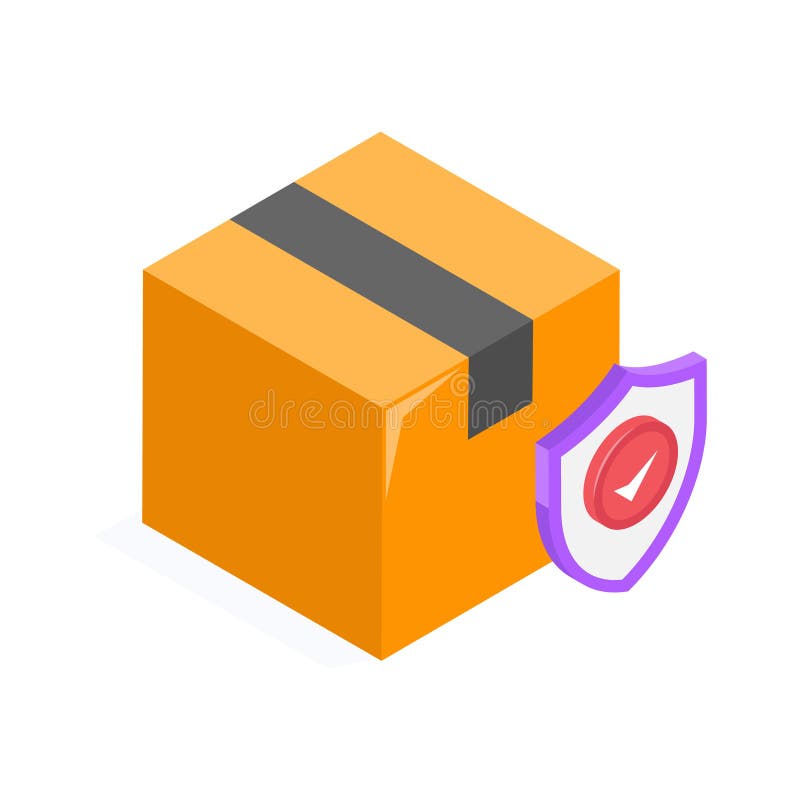 Parcel Box with a Security Shield for Safe Delivery. Stock Vector ...