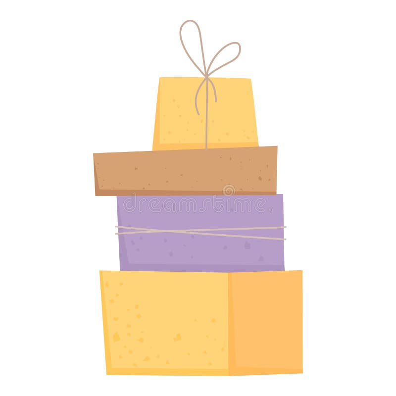 Parcel Box Stack Set Cartoon Vector. Box Delivery Stock Vector ...