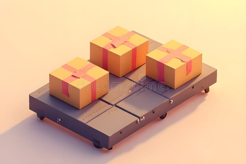 Parcel Boxes on Conveyor Belt, Ready for Delivery Via Truck, Ship and ...