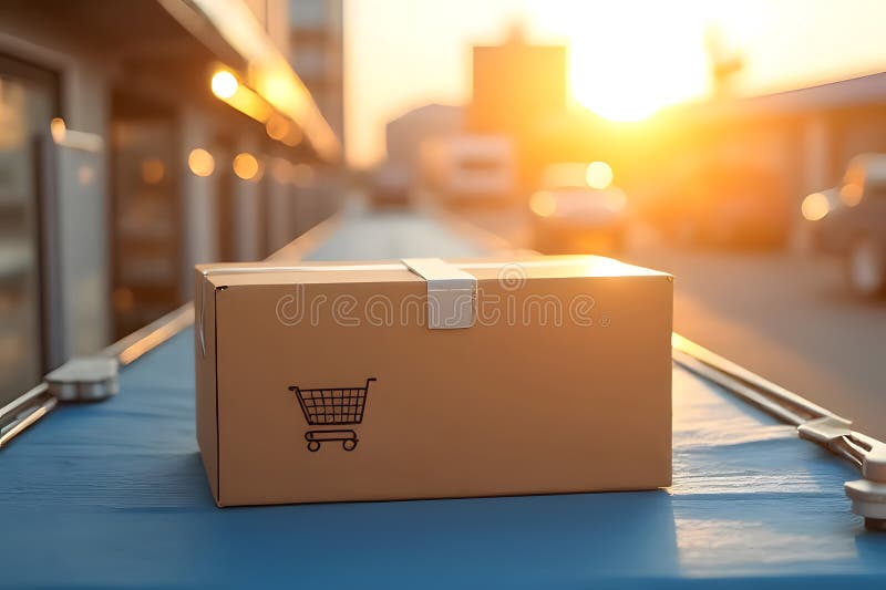 Parcel Boxes on Conveyor Belt, Ready for Delivery Via Truck, Ship and ...