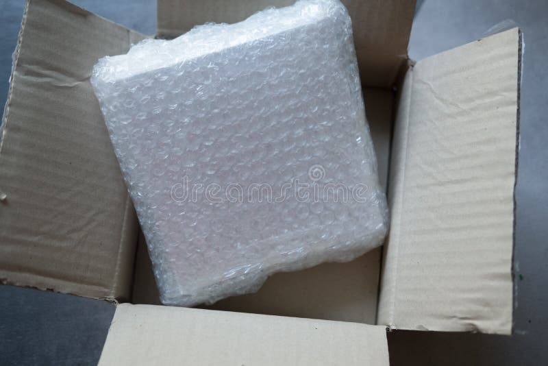 Parcel with Bubble Wrap for Protection Parcel Product Cracked Stock ...