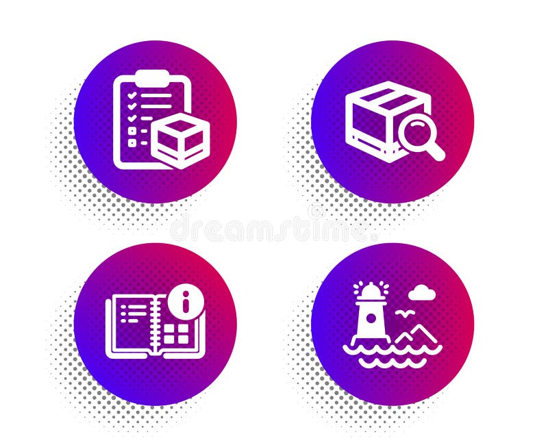 Parcel Checklist, Instruction Info and Search Package Icons Set ...