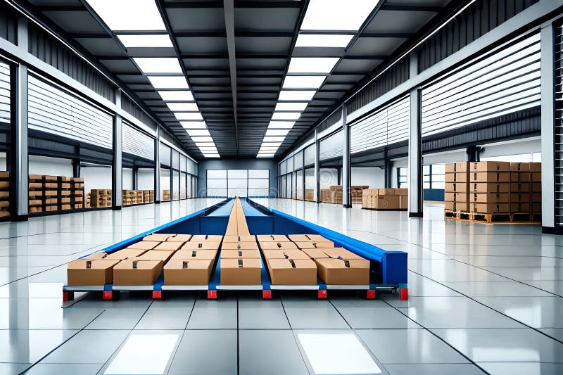 The Parcel is on the Conveyor Belt,Concept of Automatic Logistics ...