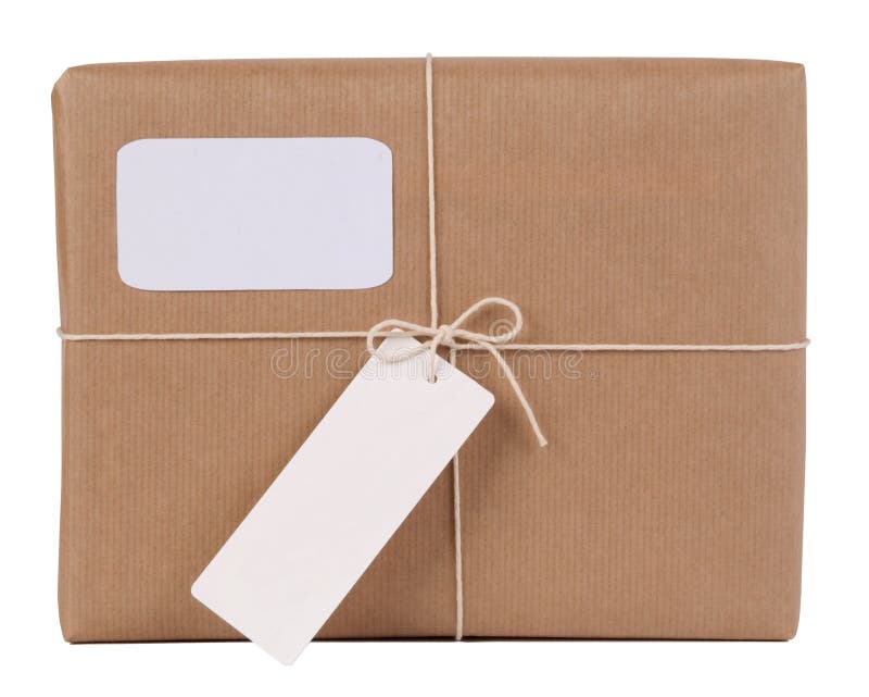 Express Parcel Delivery Outside Front Door. Stock Image - Image of ...