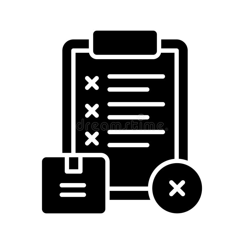 Parcel with Cross Sign and Clipboard Showing Concept Icon of Rejected ...