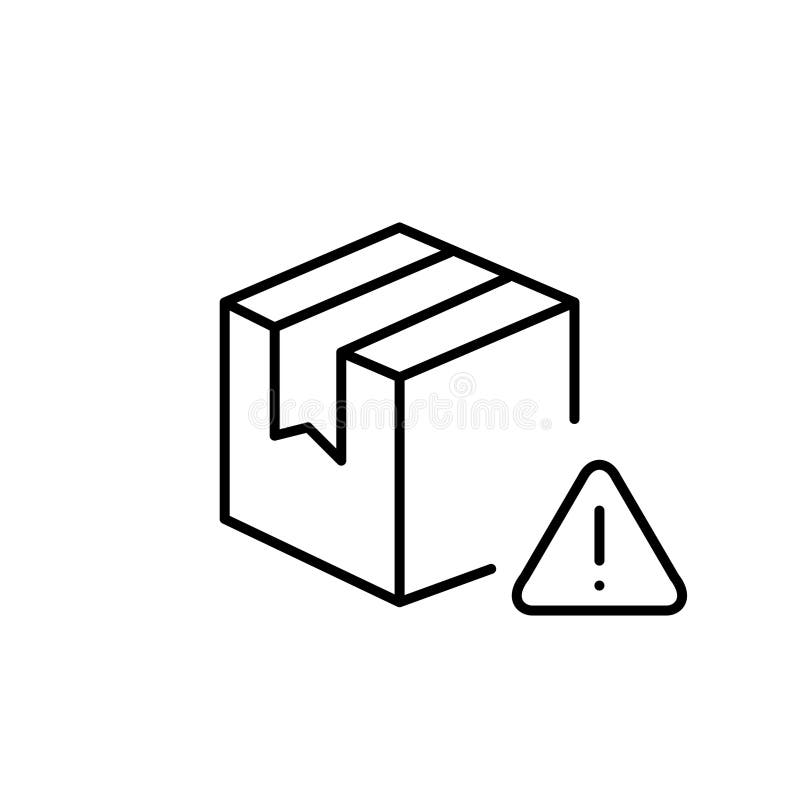 Parcel and Danger Alert with Exclamation Mark. Hazardous Items, Risk of ...