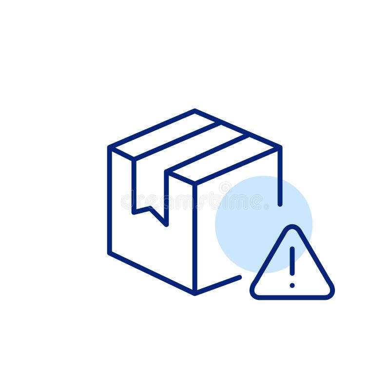 Parcel and Danger Alert with Exclamation Mark. Hazardous Items, Risk of ...