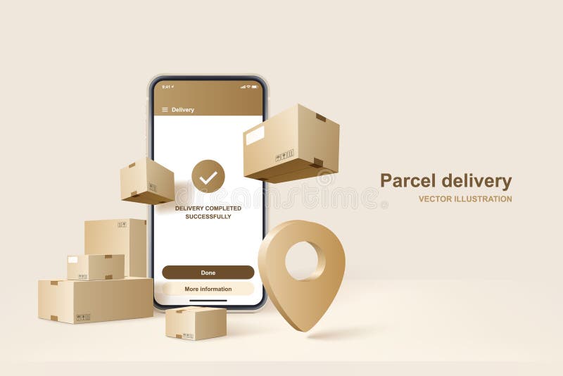 Parcel Delivery. Concept for Fast Delivery Service. Vector Illustration ...