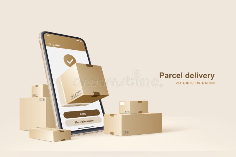 Parcel Delivery. Concept for Fast Delivery Service. Vector Illustration ...