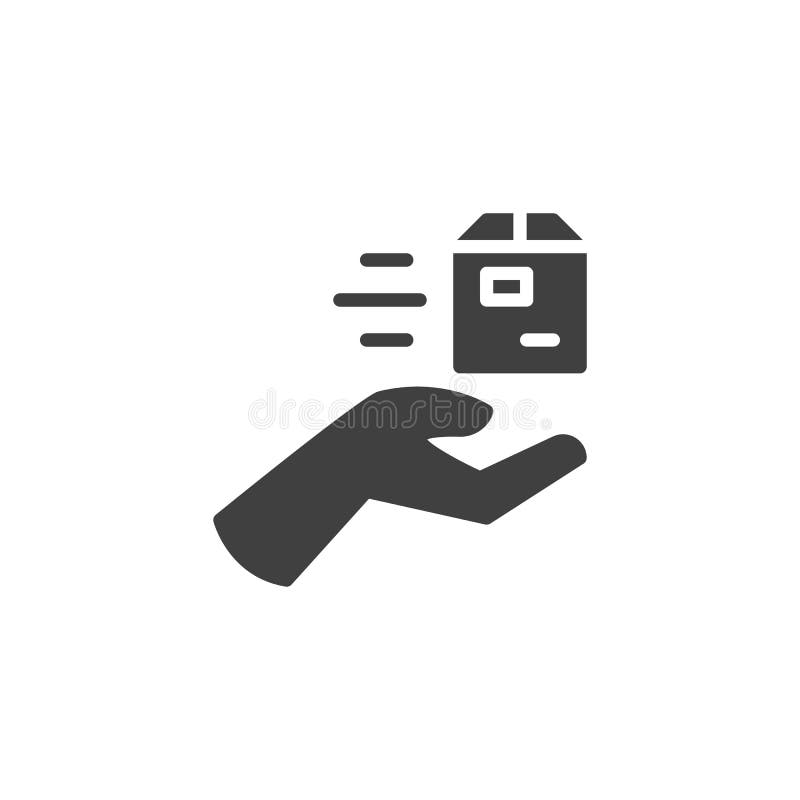 Parcel Delivery Hand Vector Icon Stock Vector - Illustration of hand ...