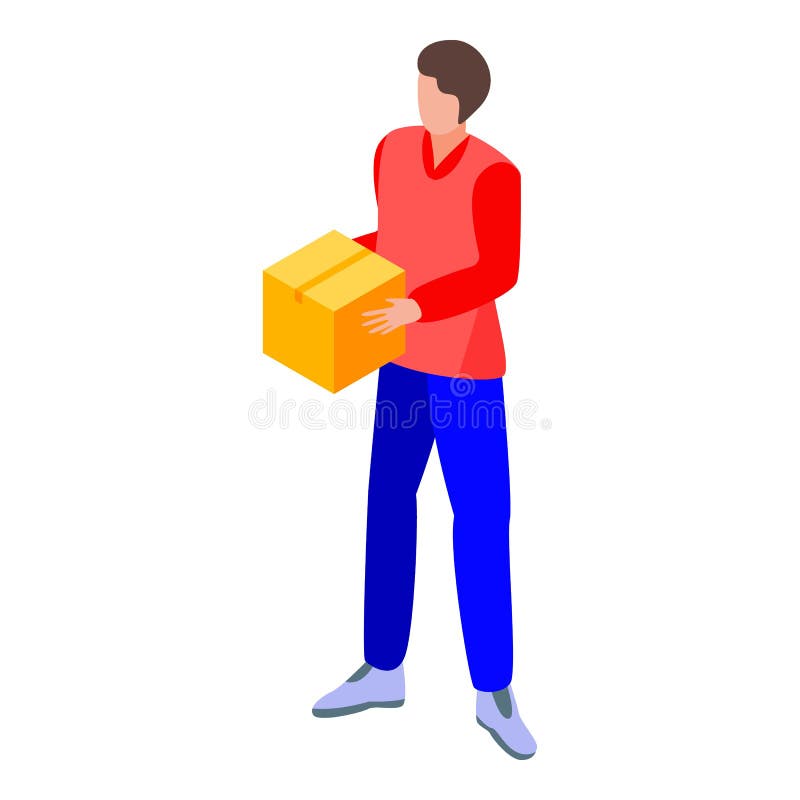 Parcel Delivery Icon, Isometric Style Stock Vector - Illustration of ...