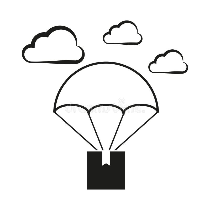 Parcel Delivery Parachute Icon. Vector Illustration. Eps 10 Stock ...