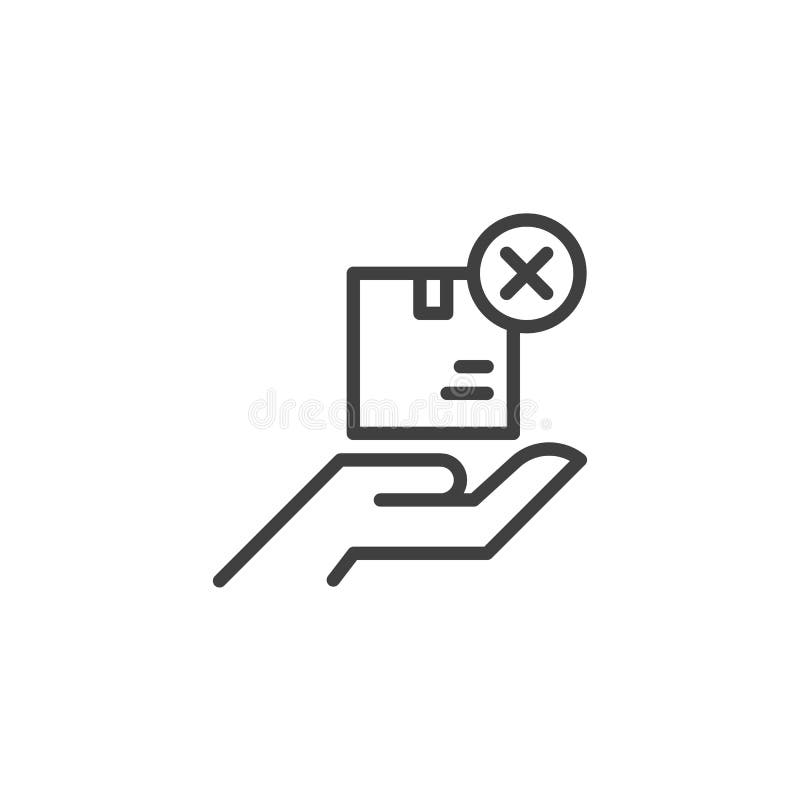 Parcel Delivery Reject Line Icon Stock Vector - Illustration of package ...