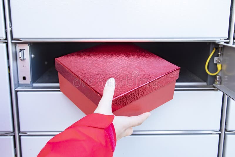 Parcel Delivery with Self-service Locker Post Terminal Stock Image ...