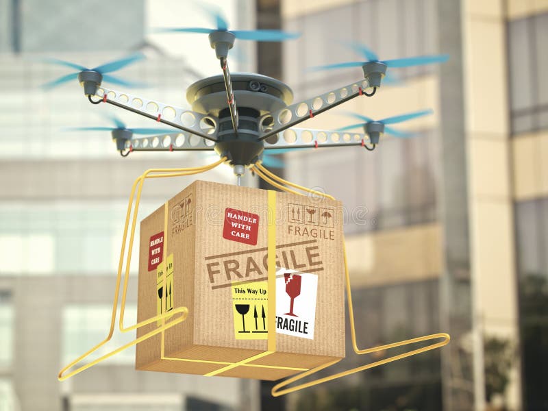 Delivery Via Drone stock photo. Image of multicopter - 63955480