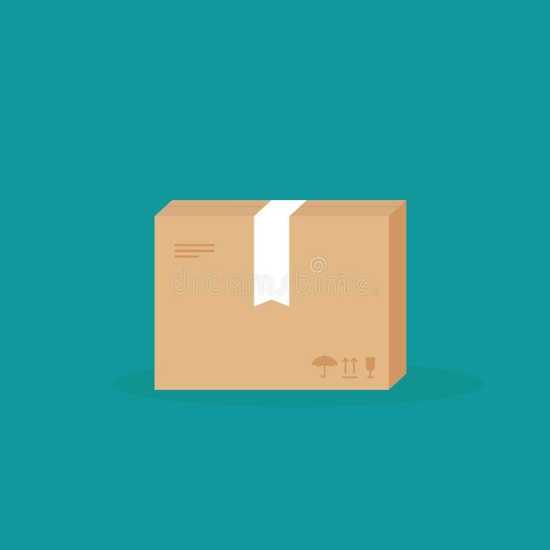 Parcel Icon Isolated on Blue. Delivery Box, Package Service ... Parcel Icon Isolated on Blue. Delivery Box, Package Service ...