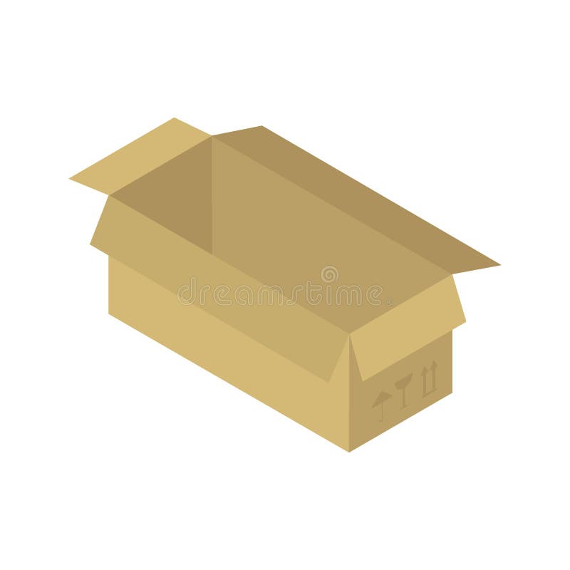Parcel Open Vector Illustration, Cartoon 3d Isometric Cardboard Box ...