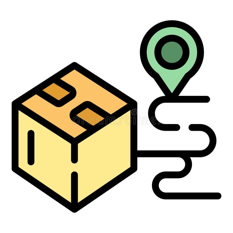 Parcel Location Icon Vector Flat Stock Vector - Illustration of thin ...