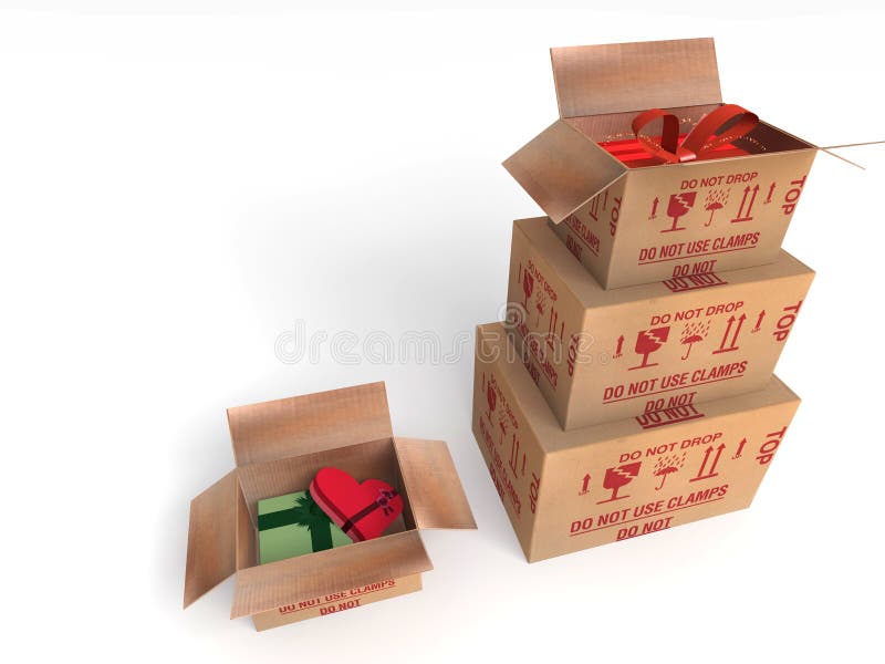 Parcel pack post Box stock illustration. Illustration of brown - 33427343
