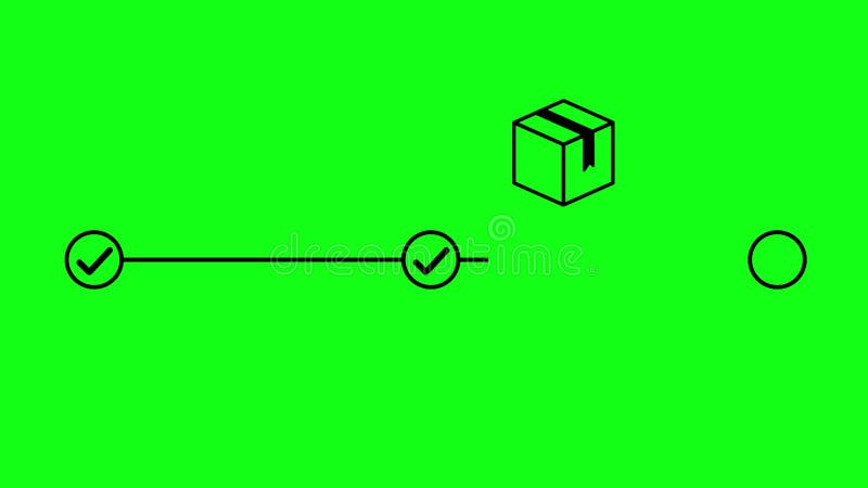 Parcel or Package Delivery Process Route Path Animation in 4K Green ...