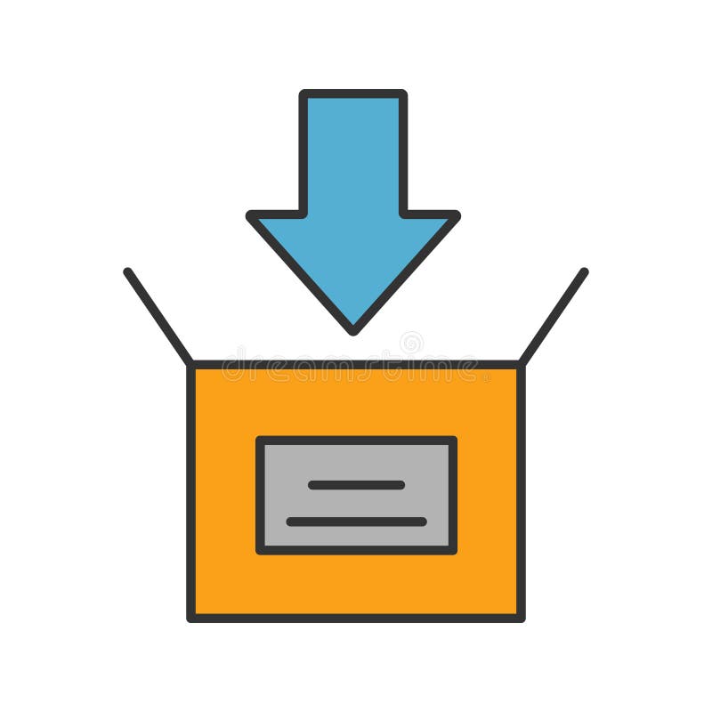 Parcel packing color icon stock vector. Illustration of delivery ...