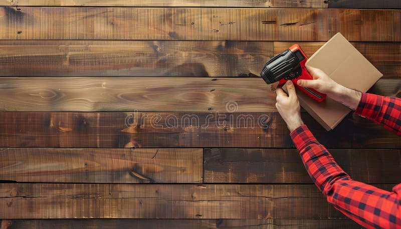 Parcel Packing. Post Office Worker with Scanner Reading Barcode at ...