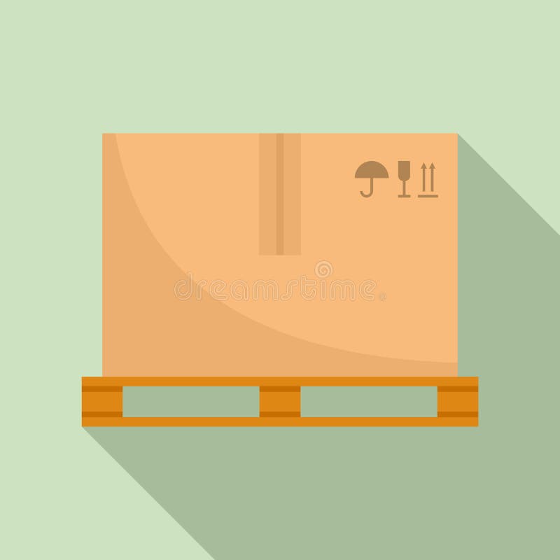 Parcel on Pallet Icon, Flat Style Stock Vector - Illustration of ...